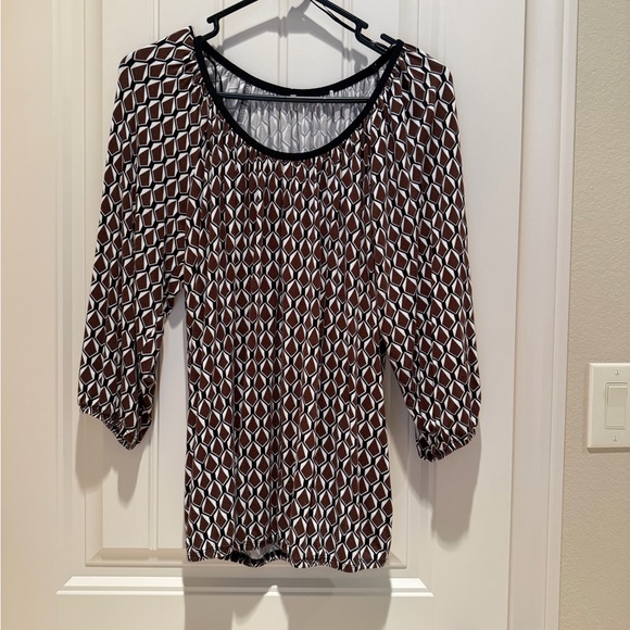 unknown | Tops | 10 Black And Brown Print Womens Top | Poshmark